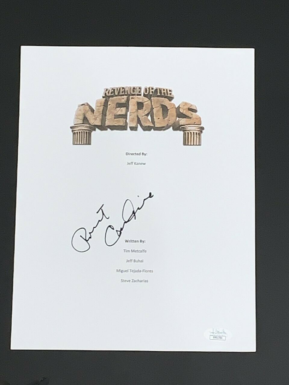 ROBERT CARRADINE SIGNED REVENGE OF THE NERDS MOVIE TRANSCRIPT PROOF JSA ...