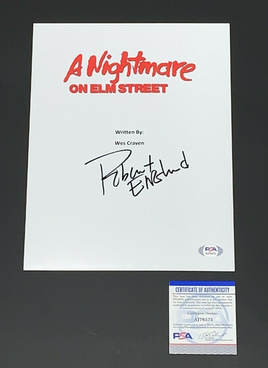 ROBERT ENGLUND SIGNED A NIGHTMARE ON ELM STREET MOVIE SCRIPT PSA COA ...