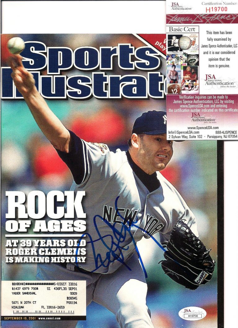ROGER CLEMENS SIGNED AUTOGRAPHED SPORTS ILLUSTRATED W/JSA CERT ...
