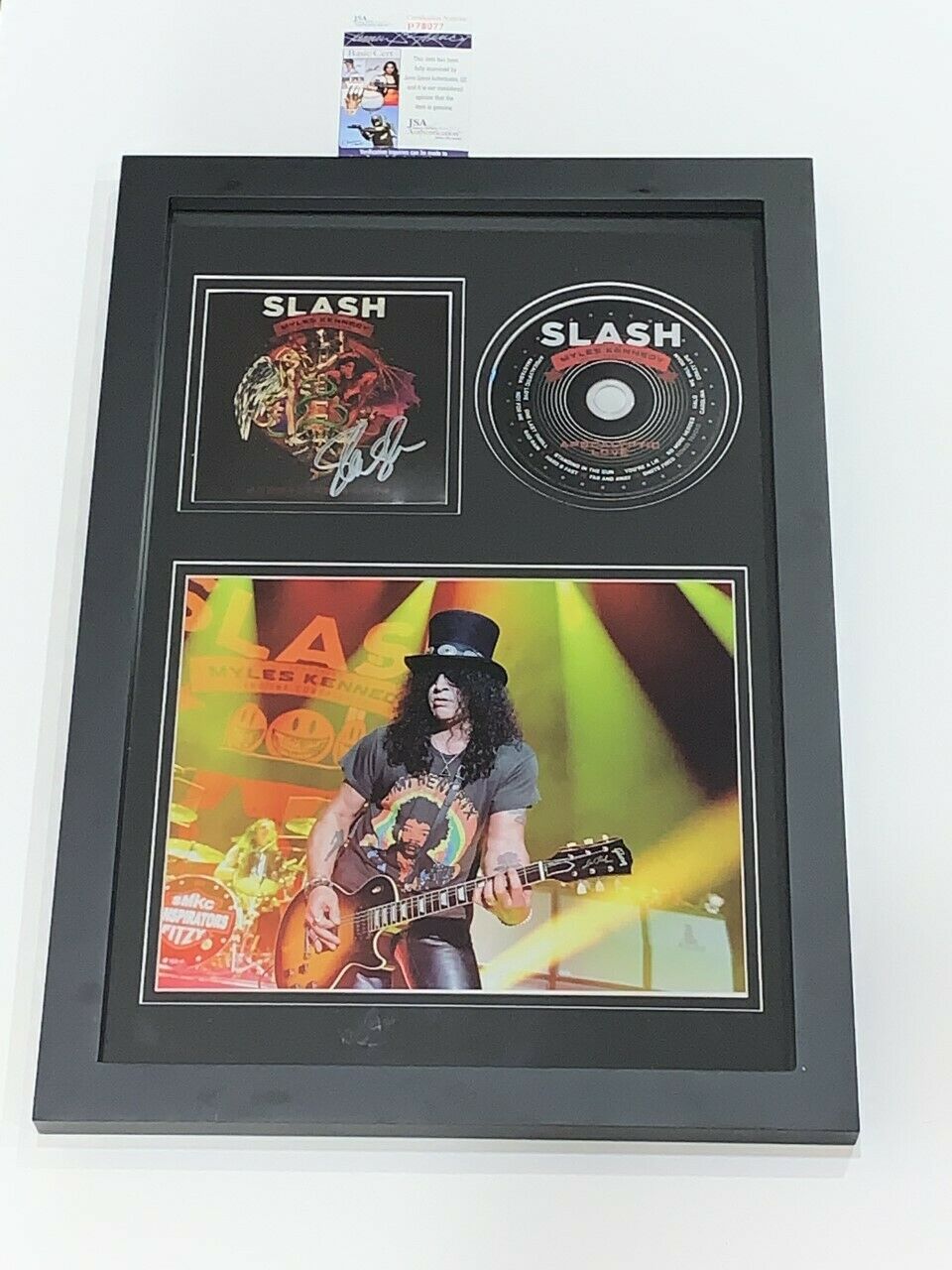 SLASH SIGNED FRAMED 12X18 "APOCALYPTIC LOVE" CD DISPLAY JSA COA ...