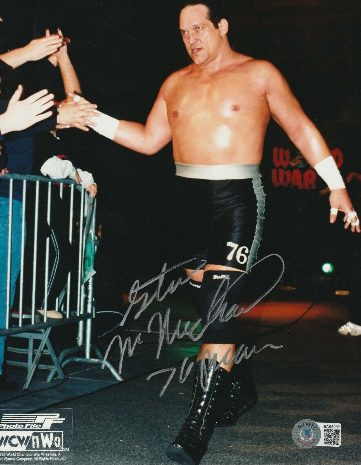 STEVE McMICHAEL Signed MONGO 8x10 PHOTO with Beckett COA (BAS) Bears ...