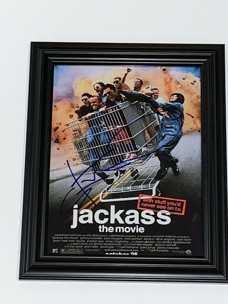STEVE-O SIGNED FRAMED "JACKASS THE MOVIE" 8.5X11 MOVIE POSTER PROOF ...