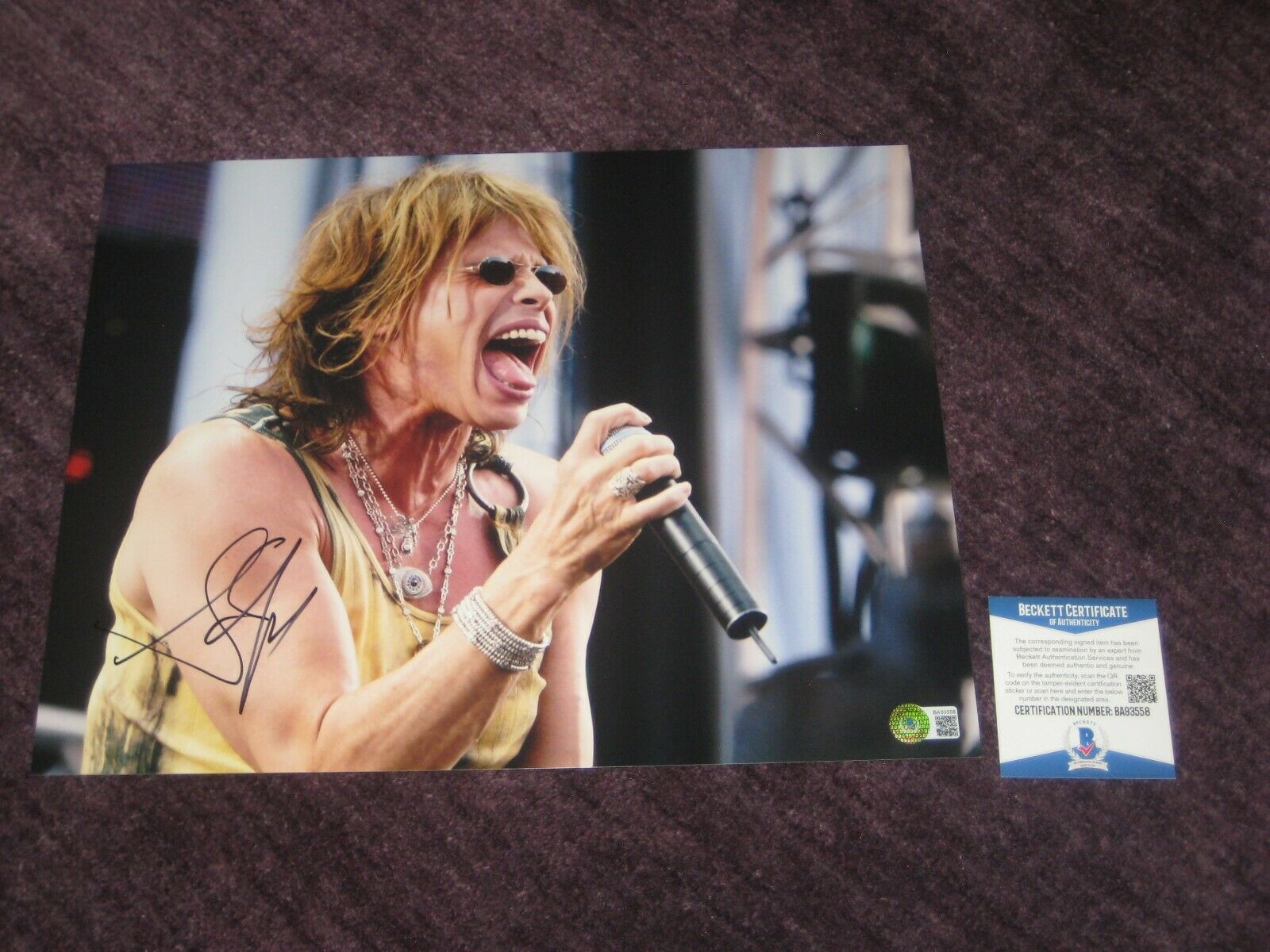 STEVEN TYLER (Aerosmith) Signed 11x14 PHOTO w/ Beckett COA (BAS ...