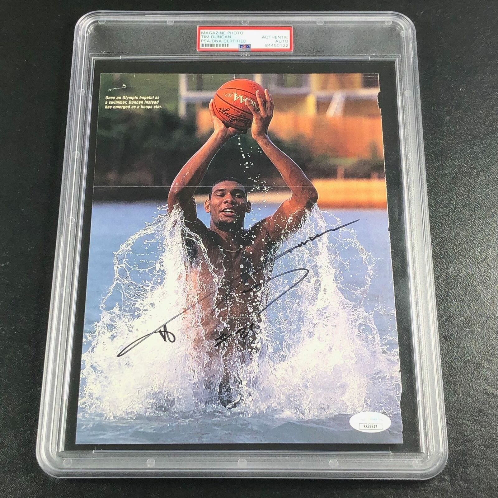 Tim Duncan signed Magazine Page PSA Encapsulated Auto San Antonio Spurs | Autographia
