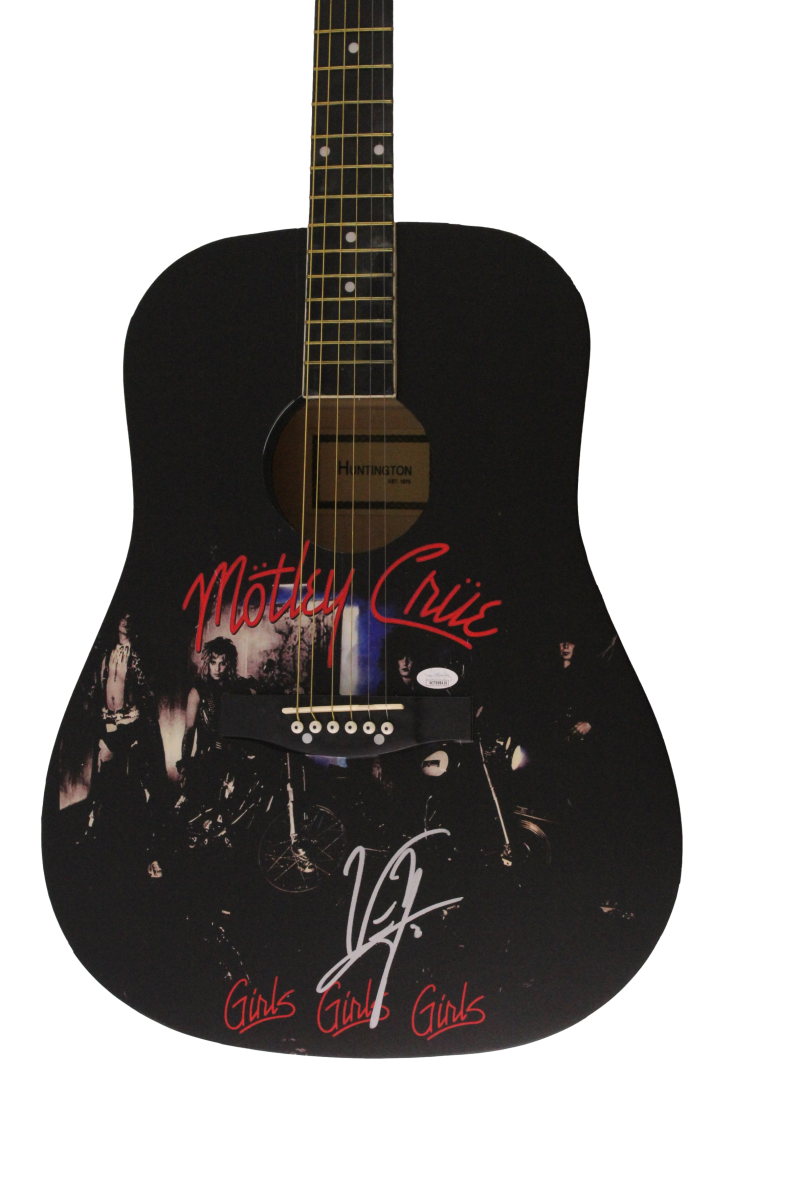 VINCE NEIL SIGNED AUTOGRAPH FULL SIZE CUSTOM MOTLEY CRUE ACOUSTIC ...