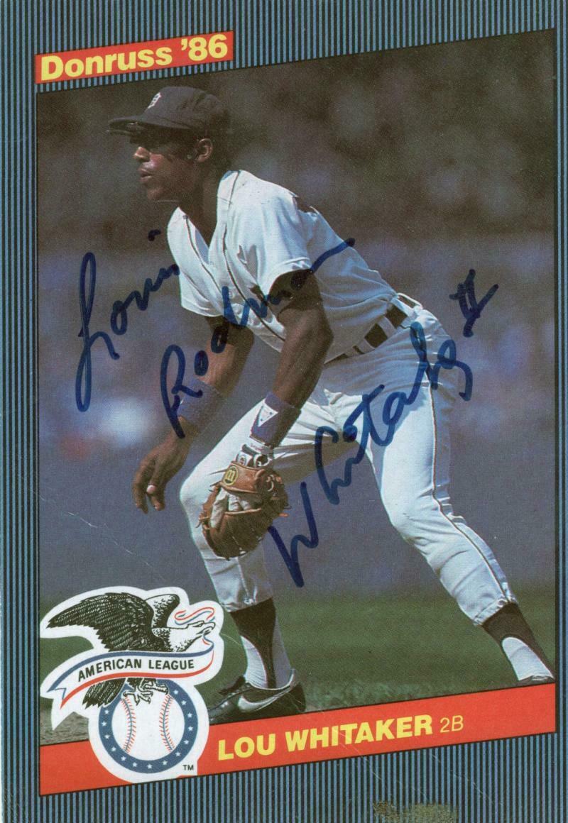 1986 DONRUSS BIG LOUIS RODMAN WHITAKER TIGERS #11 SIGNED AUTOGRAPHED W ...