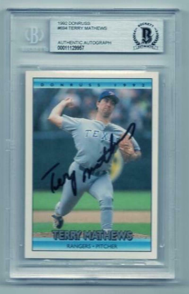 1992 DONRUSS TERRY MATHEWS DECEASED SIGNED CARD BECKETT AUTHENTIC AUTO ...