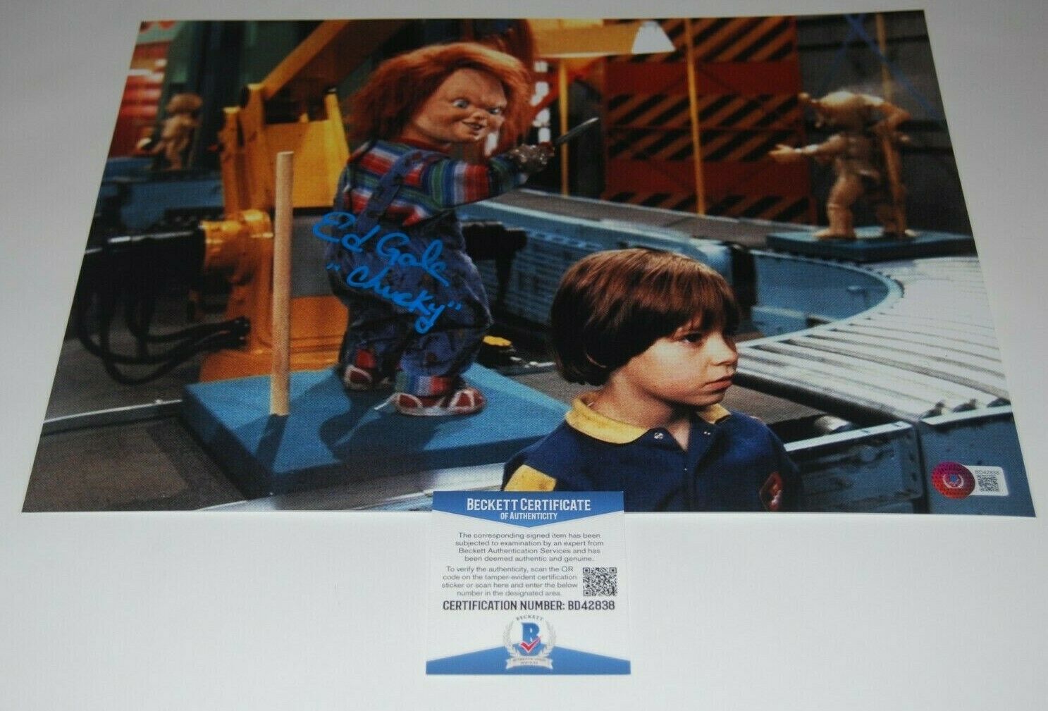 ED GALE signed (CHILD'S PLAY) Movie 11X14 photo *CHUCKY* BECKETT BAS ...
