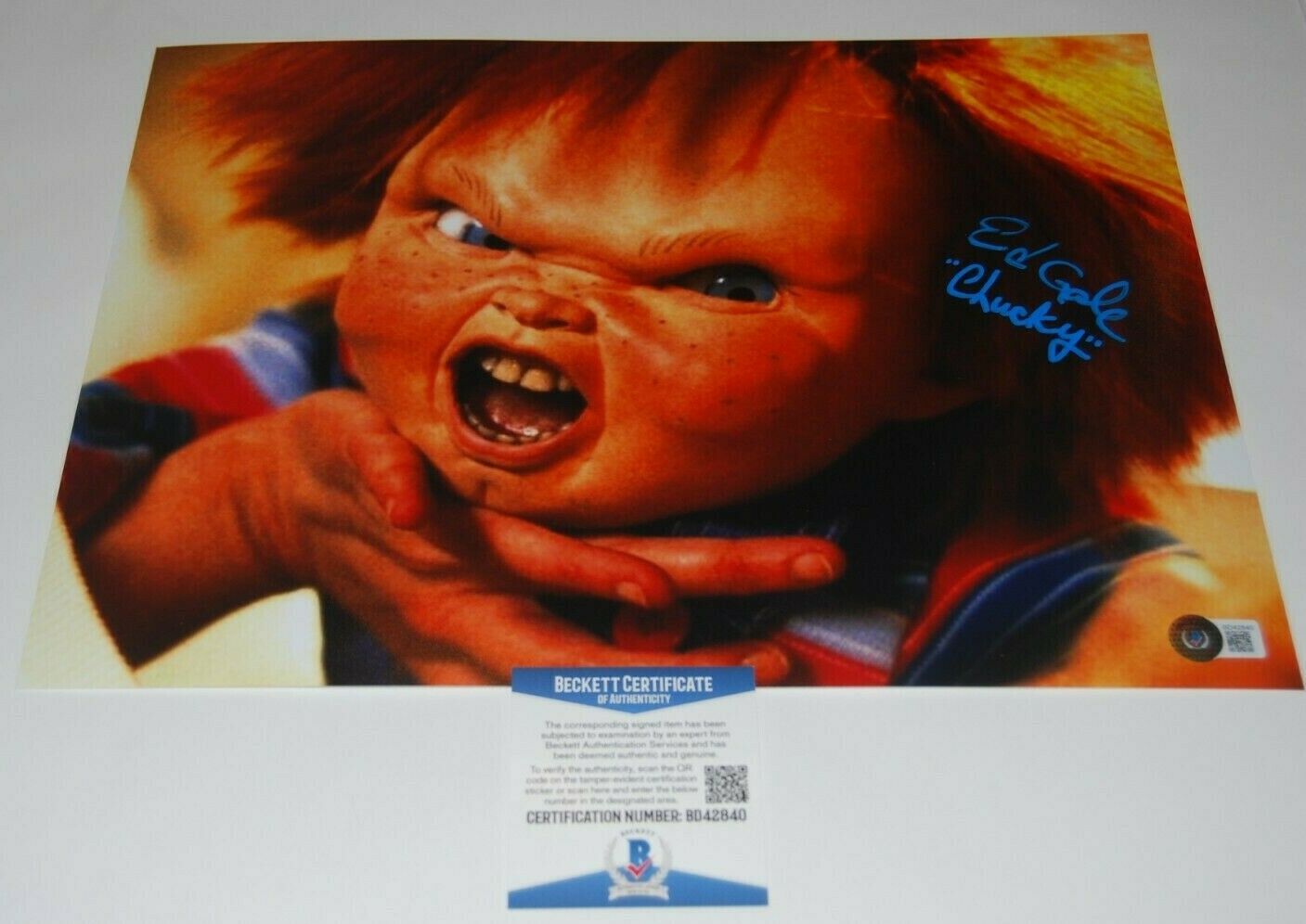ED GALE signed (CHILD'S PLAY) Movie 11X14 photo *CHUCKY* BECKETT BAS ...