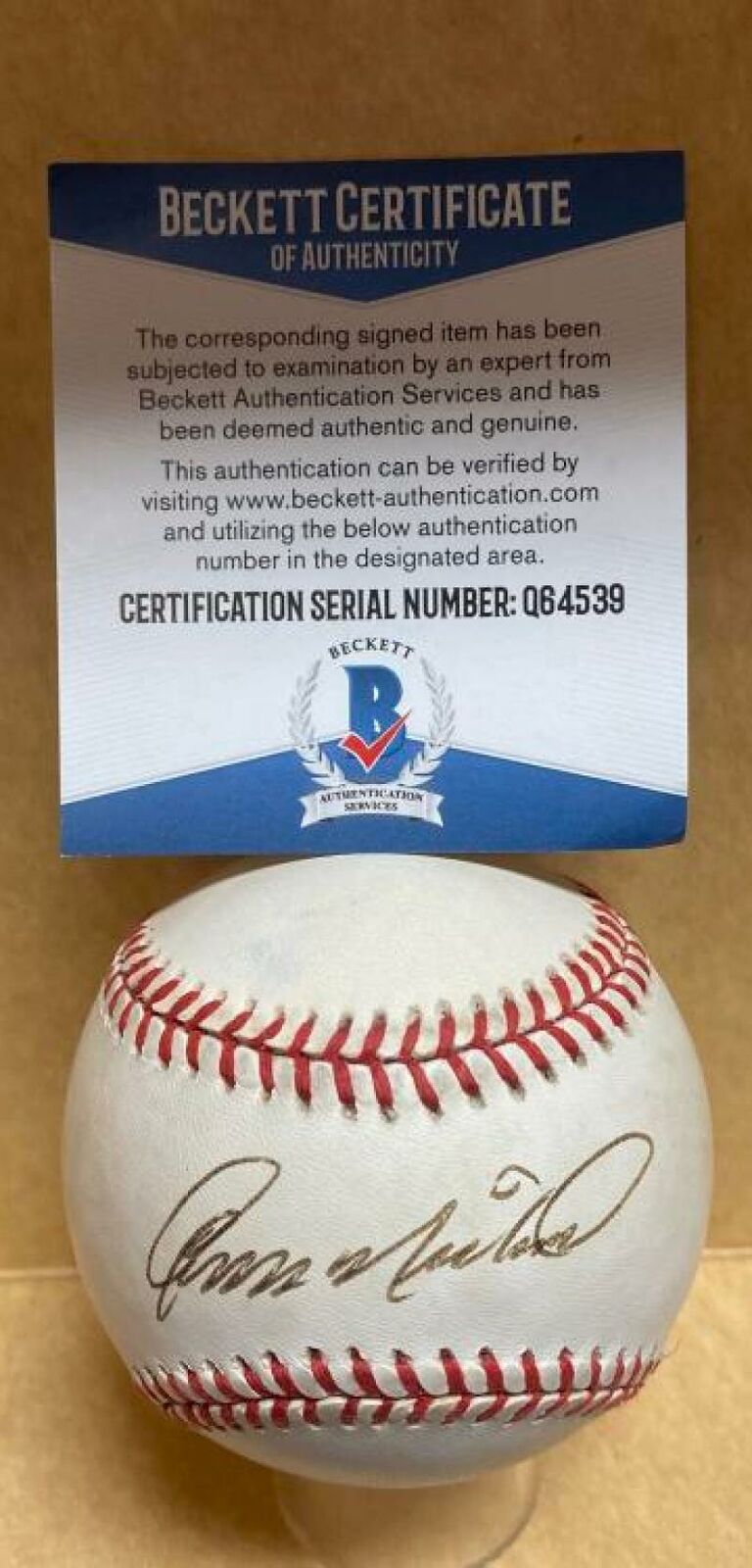 GENE MICHAEL NEW YORK YANKEES SIGNED AUTOGRAPHED A.L. BASEBALL BECKETT ...