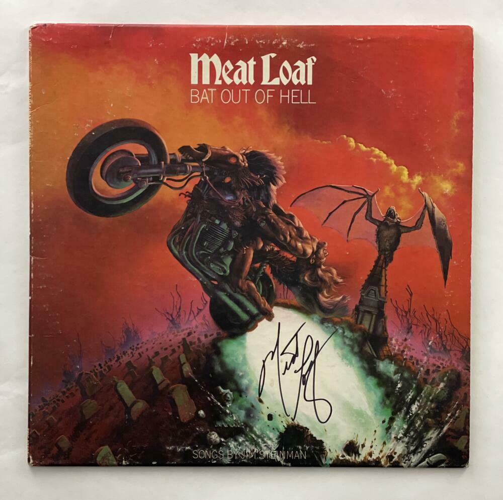 MEAT LOAF SIGNED AUTOGRAPH ALBUM VINYL RECORD - BAT OUT OF HELL ROCKY HORROR JSA | Autographia