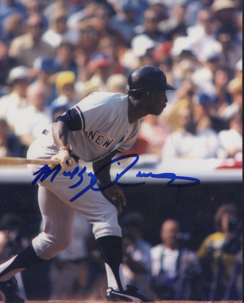 MICKEY RIVERS NEW YORK YANKEES SIGNED AUTOGRAPHED 8X10 PHOTO W/ COA ...