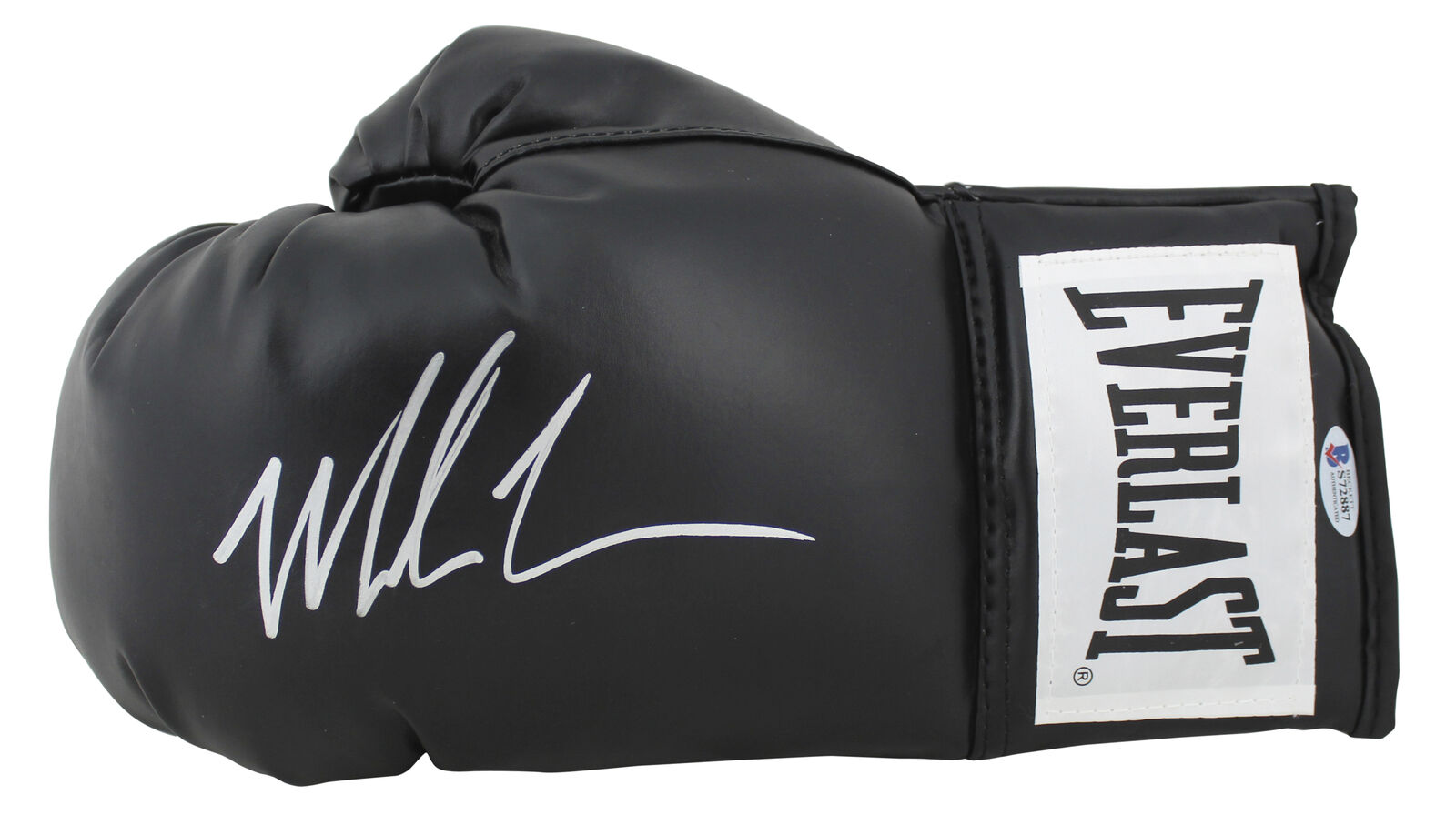 Mike Tyson Authentic Signed Black Everlast Boxing Glove W Silver