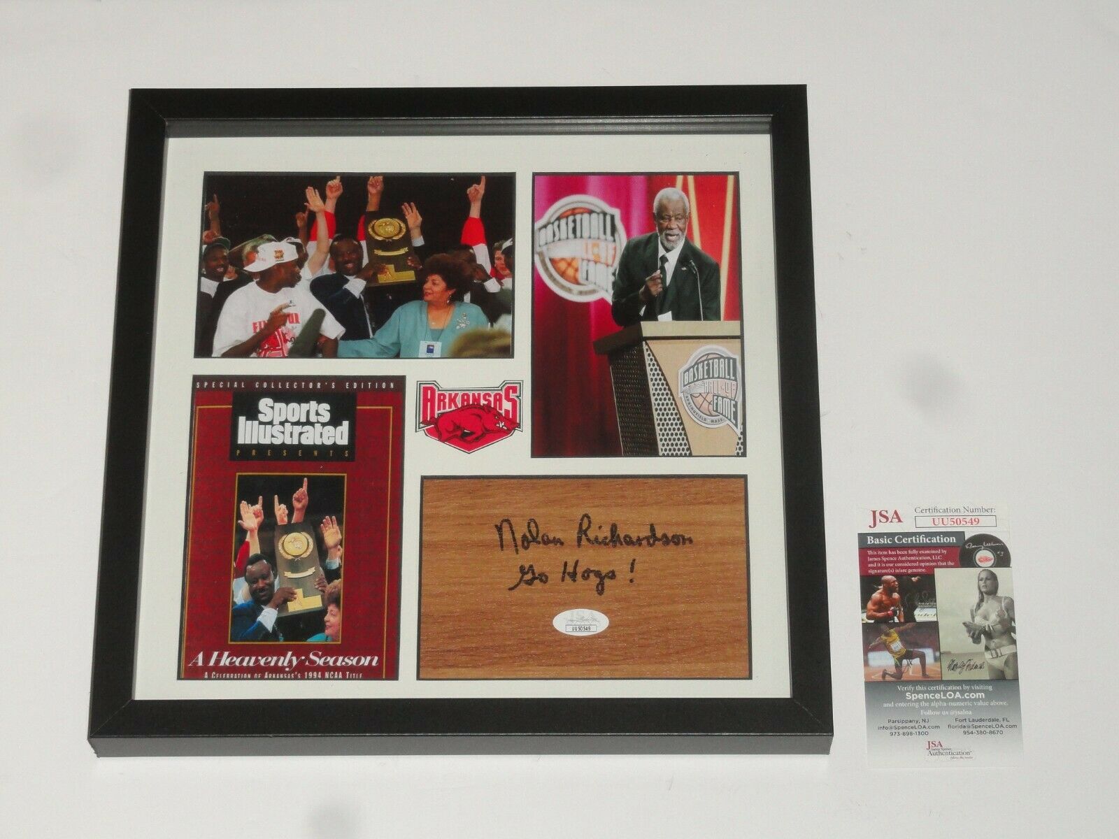 NOLAN RICHARDSON SIGNED FRAMED FLOORBOARD COLLAGE ARKANSAS RAZORBACKS ...