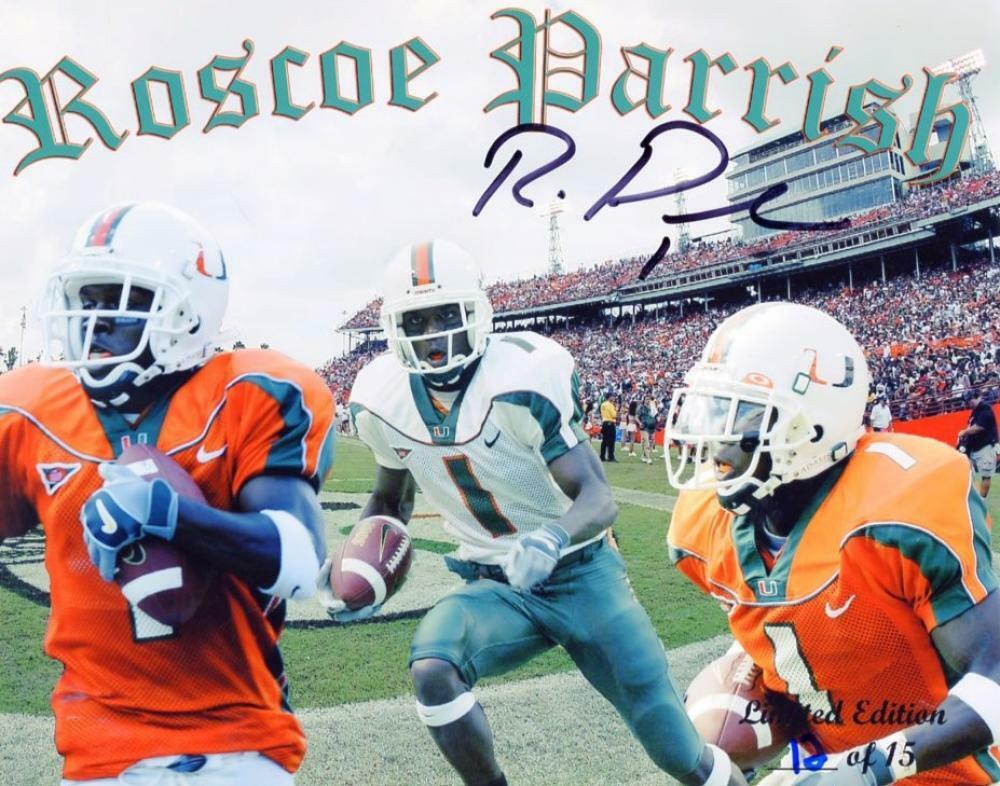 ROSCOE PARRISH MIAMI HURRICANES SIGNED AUTOGRAPHED COLLAGE 8X10 PHOTO W ...