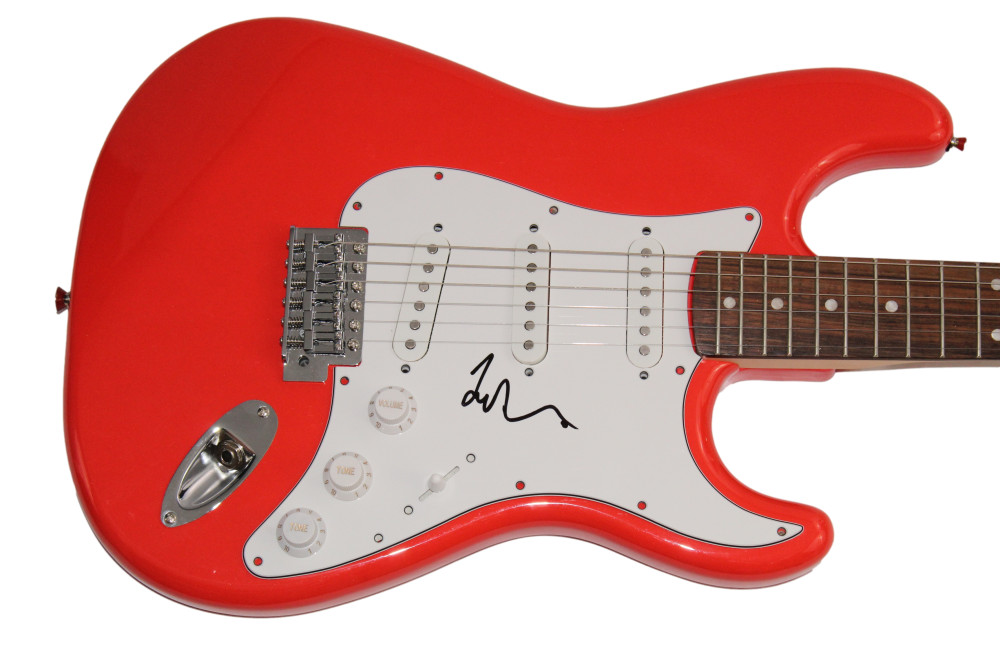 TAYLOR HAWKINS SIGNED AUTOGRAPH RED FENDER ELECTRIC GUITAR - FOO ...