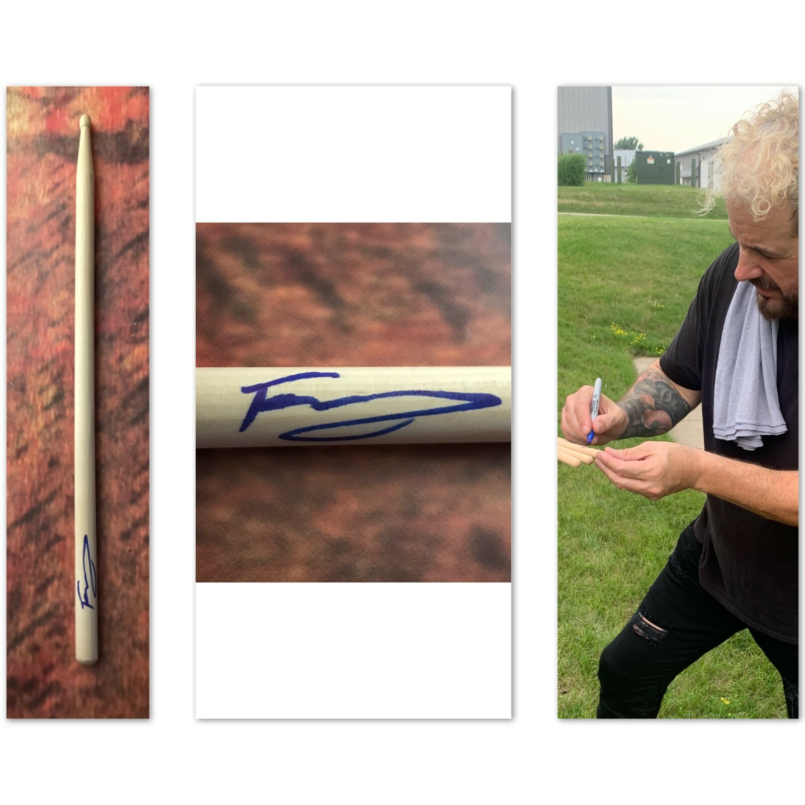 GFA Stuck Mojo & Fozzy Band Drummer * FRANK FONTSERE * Signed Drumstick ...