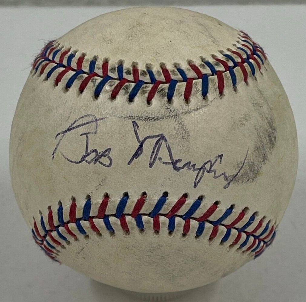 BOB MURPHY SIGNED GAME USED BASEBALL NEW YORK METS BROADCASTER ...