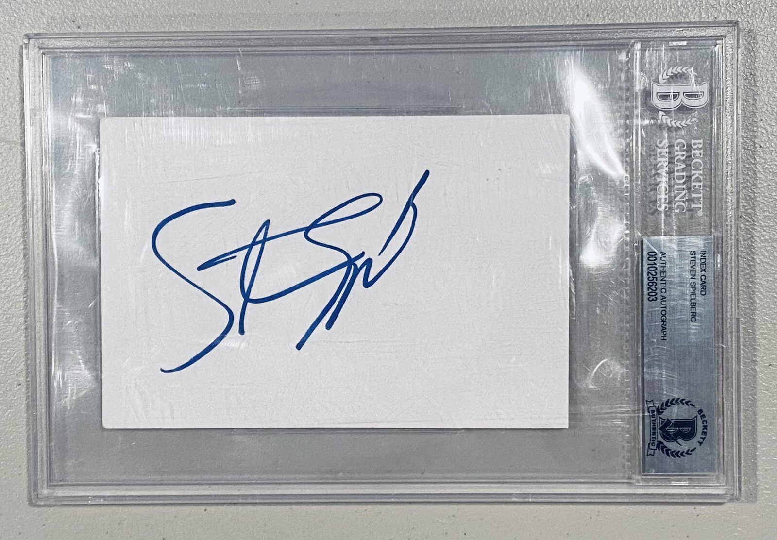 Steven Spielberg Signed Autographed 4x6 Card BAS Beckett Slab Jaws ...