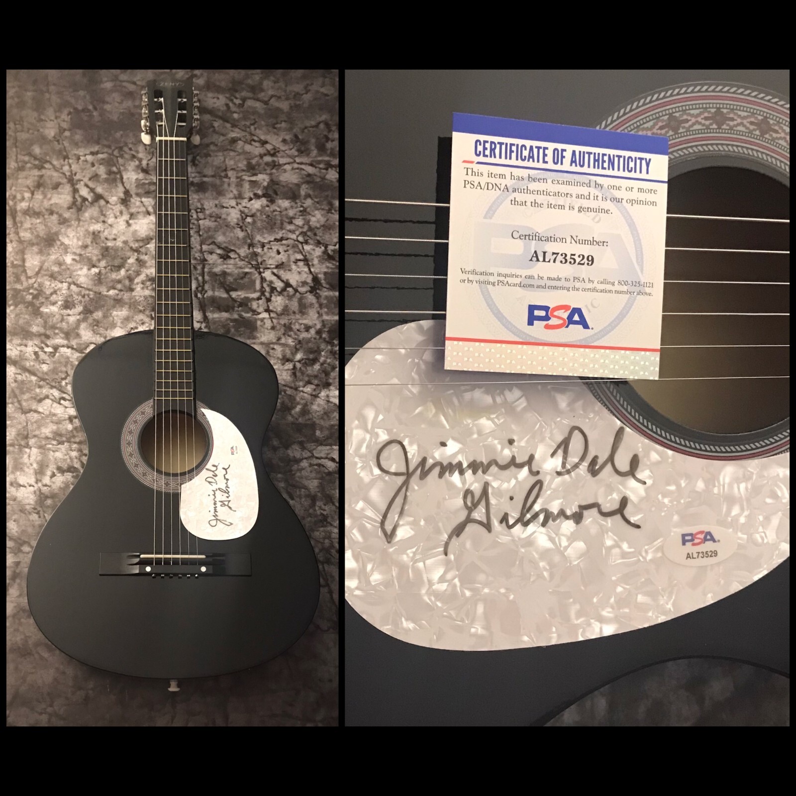 PSA Downey to Lubbock * JIMMIE DALE GILMORE * Signed Acoustic Guitar ...