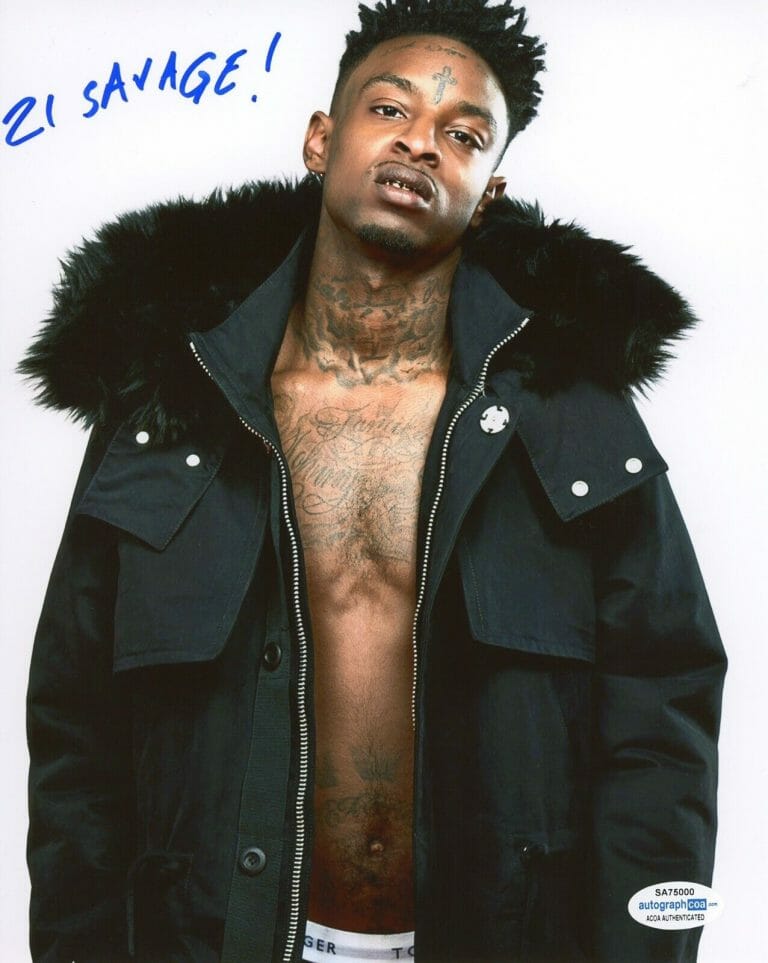 21 SAVAGE RAPPER SIGNED AUTOGRAPH 8x10 PHOTO PICTURE ACOA COA RARE ...