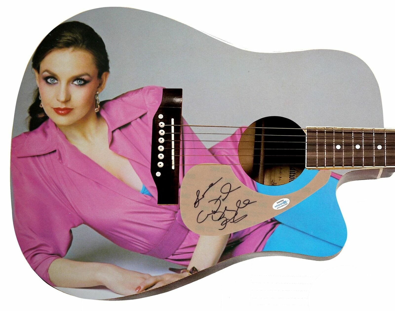 Crystal Gayle Autographed 1:1 Signature Edition Graphics Photo Guitar ...