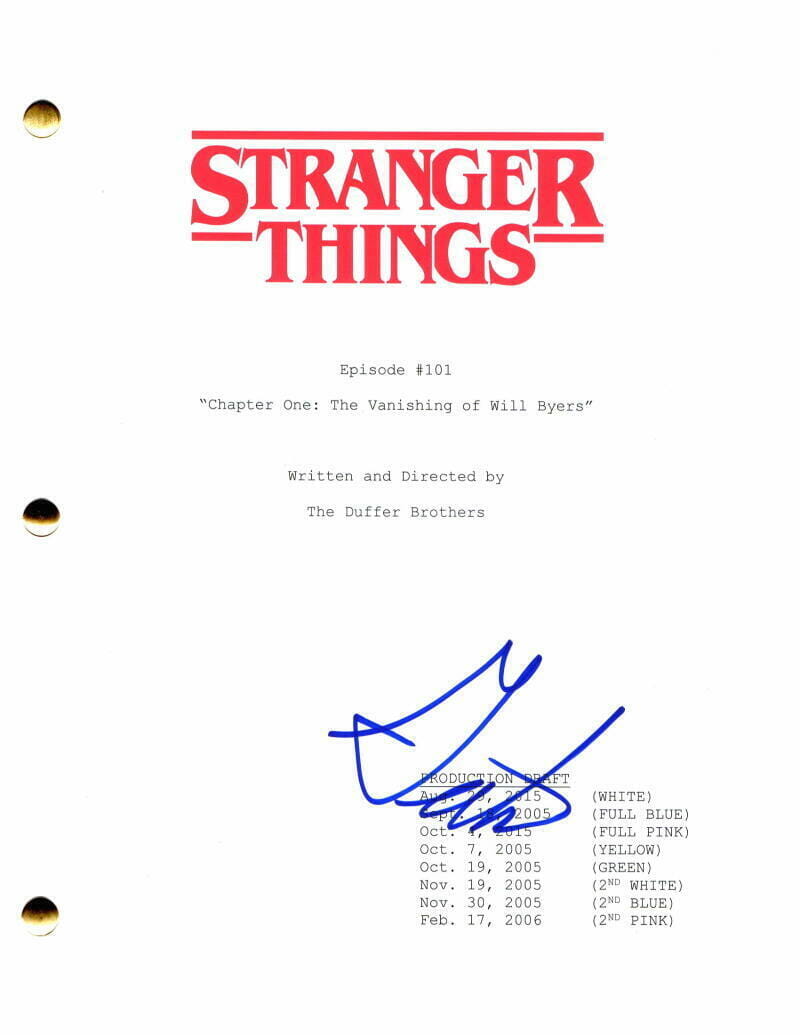 Gaten Matarazzo Signed Autograph Stranger Things Full Pilot Script ...
