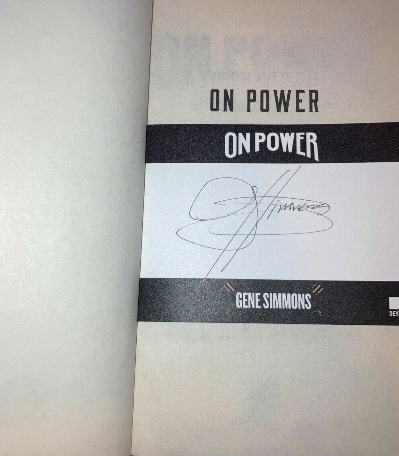 Gene Simmons of KISS REAL HAND SIGNED Hardcover On Power Book Opens in ...