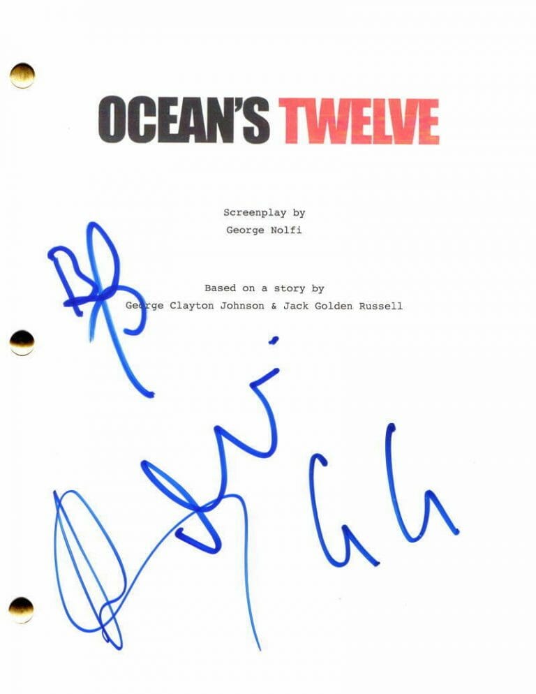 GEORGE CLOONEY, MATT DAMON, BRAD PITT +1 SIGNED AUTOGRAPH OCEAN'S ...