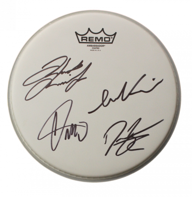 GRETA VAN FLEET FULL BAND SIGNED AUTOGRAPH 10" DRUMHEAD - BLACK SMOKE ...