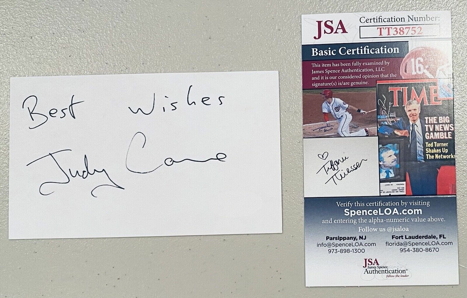Judy Carne Signed Autographed 3x5 Card JSA Certified Rowan & Martin’s ...