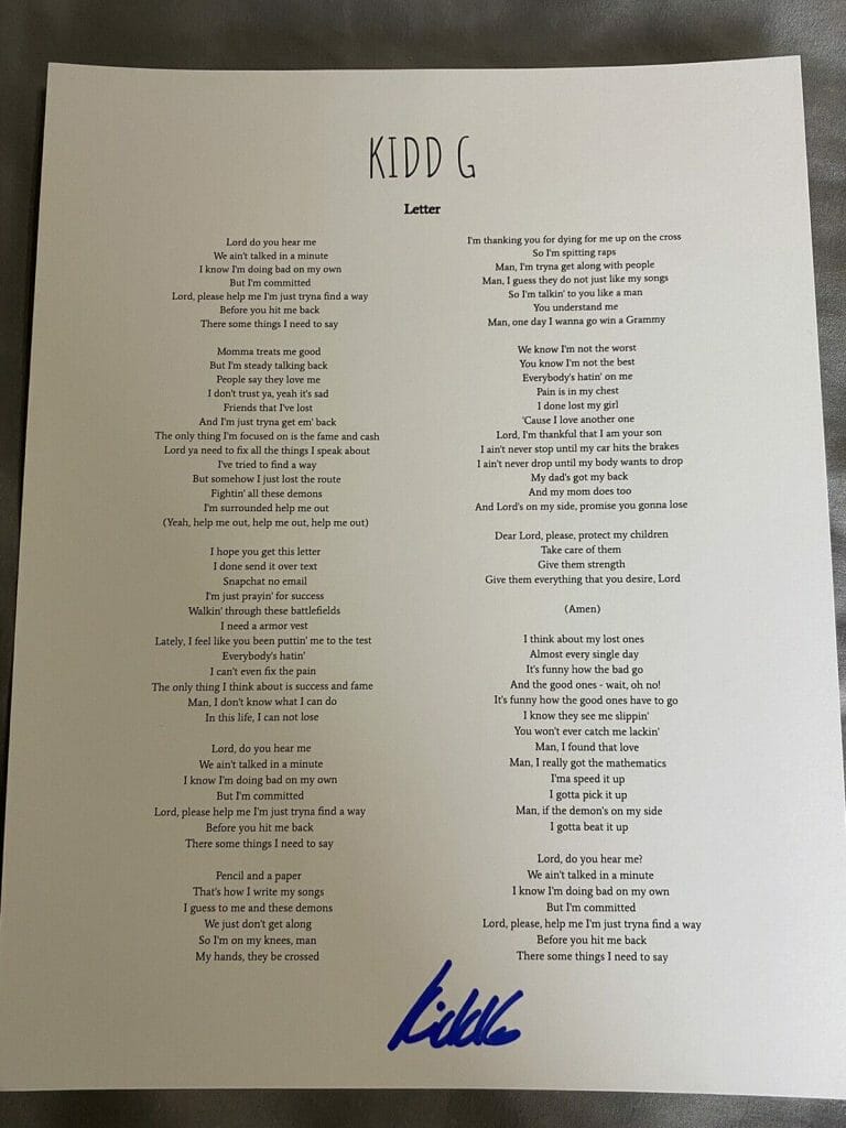 Authentic Signed Lyric Sheet Collection | Autographia