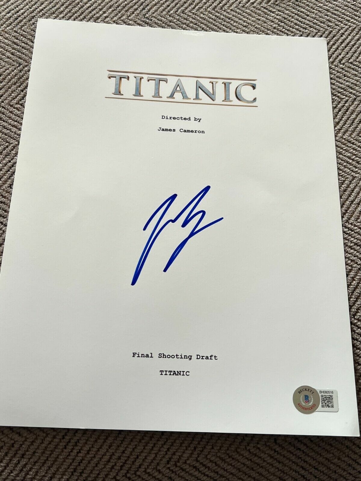 LEONARDO DICAPRIO SIGNED AUTOGRAPH MOVIE SCRIPT TITANIC CLASSIC BECKETT ...