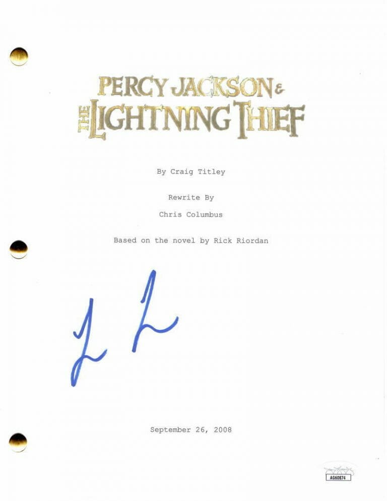 LOGAN LERMAN SIGNED AUTOGRAPH PERCY JACKSON & THE LIGHTNING THIEF MOVIE ...