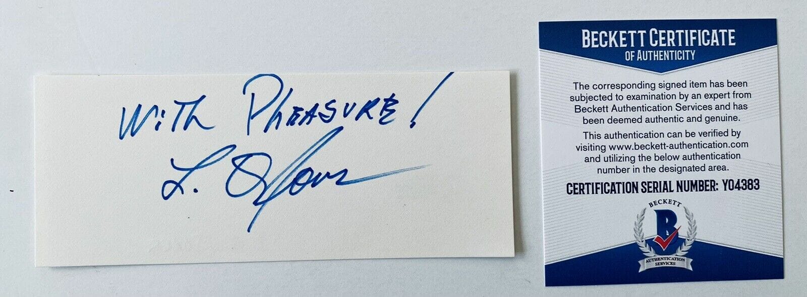 LQ Jones Signed Autographed 2x5 Card BAS Beckett Certified Western Star ...