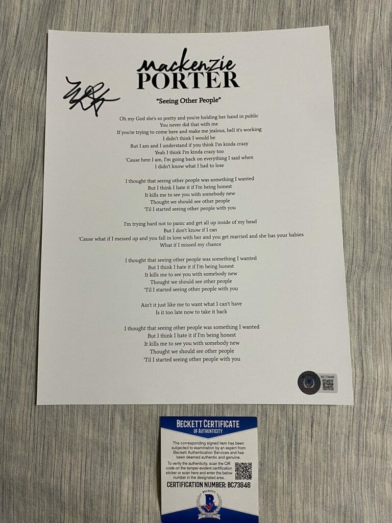 Authentic Signed Lyric Sheet Collection | Autographia