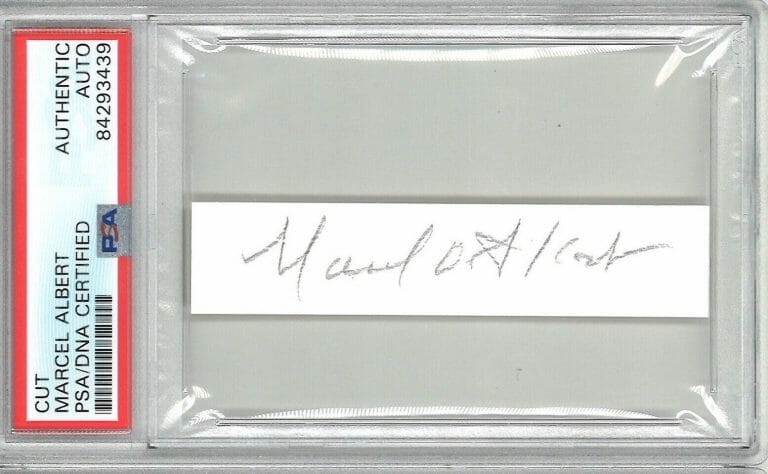 MARCEL ALBERT SIGNED CUT SIGNATURE PSA DNA 84293439 (D) FRENCH WWII ACE ...
