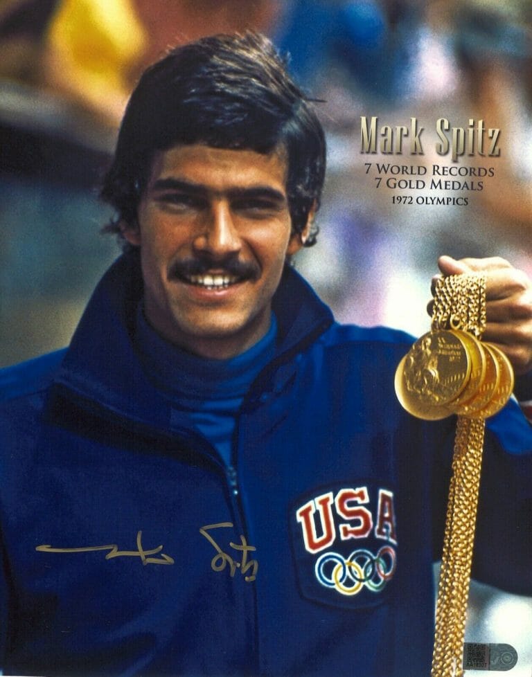 MARK SPITZ SIGNED 8X10 PHOTO AIV AA18307 1972 OLYMPICS 7 GOLD MEDALS ...