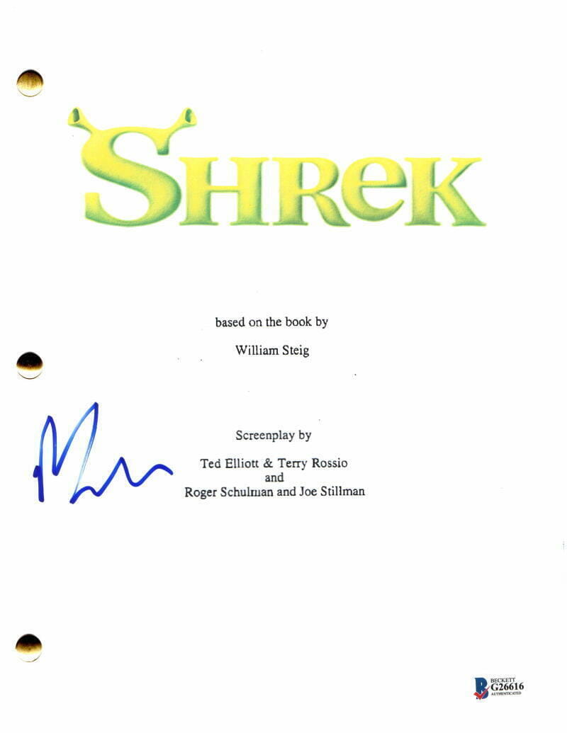 MIKE MYERS SIGNED AUTOGRAPH SHREK FULL MOVIE SCRIPT - AUSTIN POWERS ...