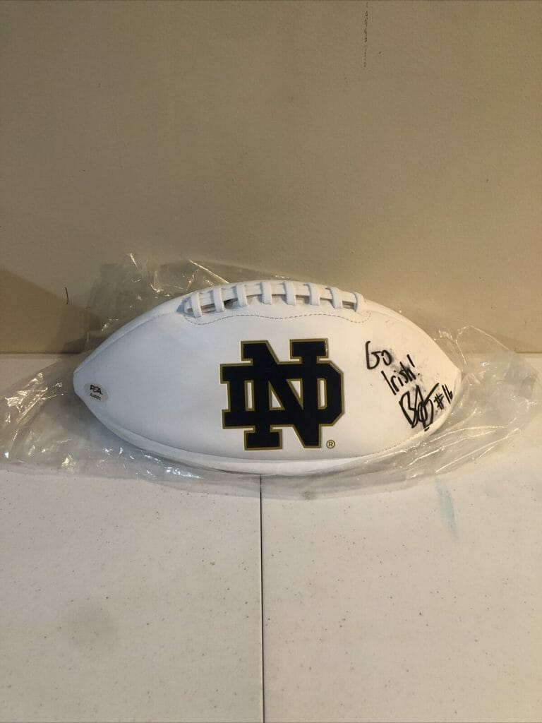 NOTRE DAME FIGHTING IRISH- BRANDON JOSEPH SIGNED AUTOGRAPH LOGO ...