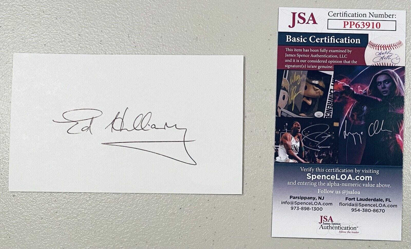 Sir Edmund Hillary Signed Autographed 3x5 Card JSA Certified Mount ...