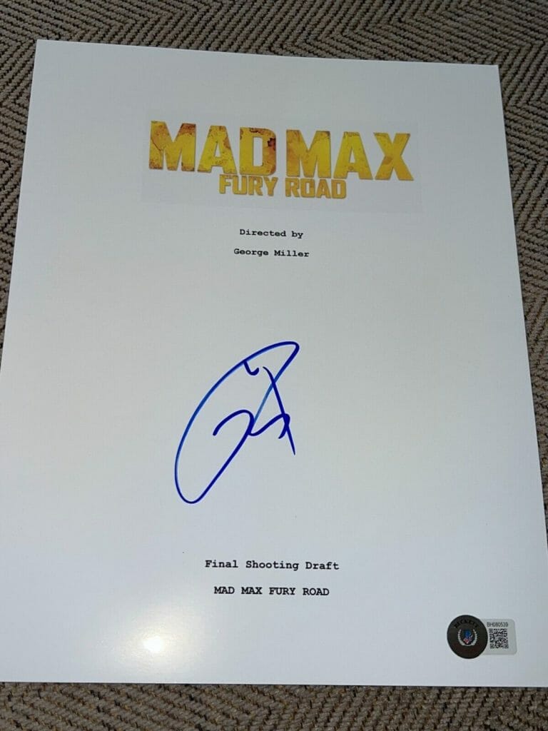 TOM HARDY SIGNED AUTOGRAPH MOVIE SCRIPT MAD MAX FURY ROAD BATMAN ...