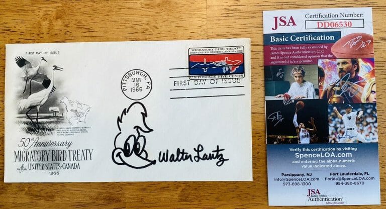 Walter Lantz Signed Autographed First Day w/ Woody Woodpecker Sketch ...