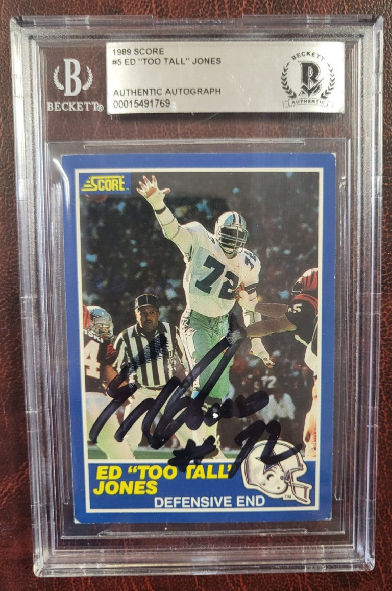 1989 SCORE ED TOO TALL JONES DALLAS COWBOYS AUTOGRAPH SIGNED #5 CARD ...