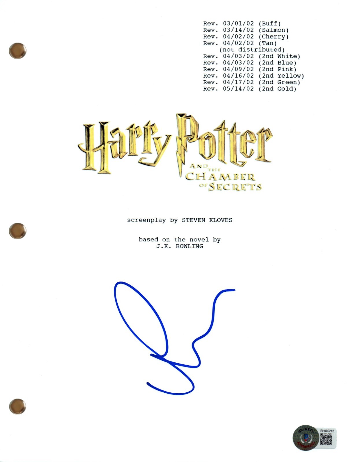 Rupert Grint Signed Autograph Harry Potter Chamber of Secrets Movie ...