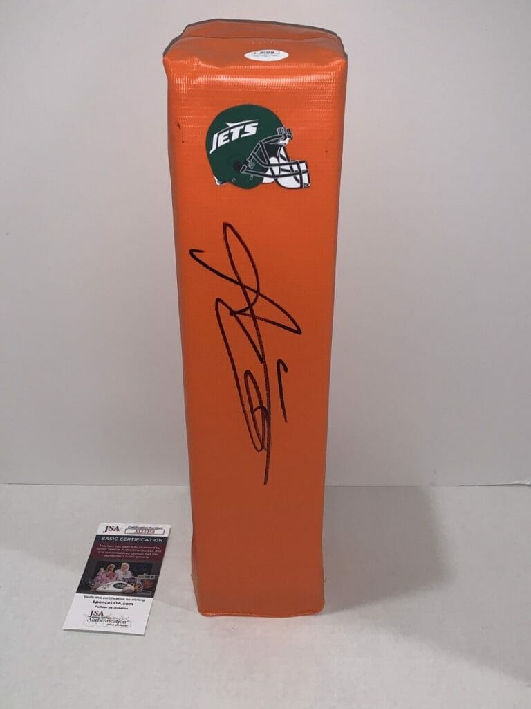 AARON GLENN SIGNED TOUCHDOWN PYLON NEW YORK JETS FOOTBALL JSA COA Opens ...