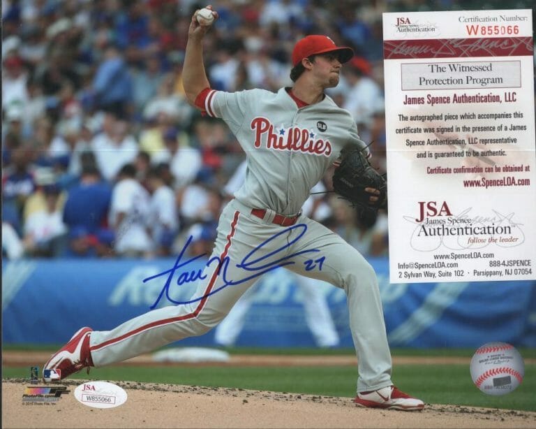 AARON NOLA PHILADELPHIA PHILLIES SIGNED AUTOGRAPHED 8X10 PHOTO JSA ...