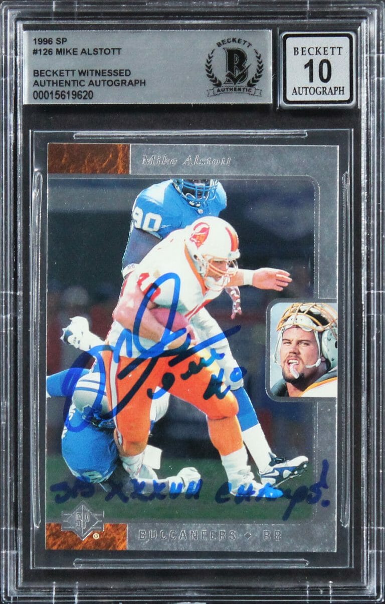 Bucs Mike Alstott "XXXVII Champs!" Signed 1996 SP #126 RC Card Auto 10 ...