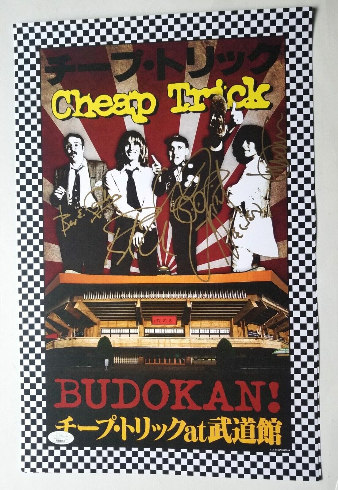 Cheap Trick REAL hand SIGNED 11x17" Budokan! RARE Promo Poster #1 JSA COA all 4 | Autographia