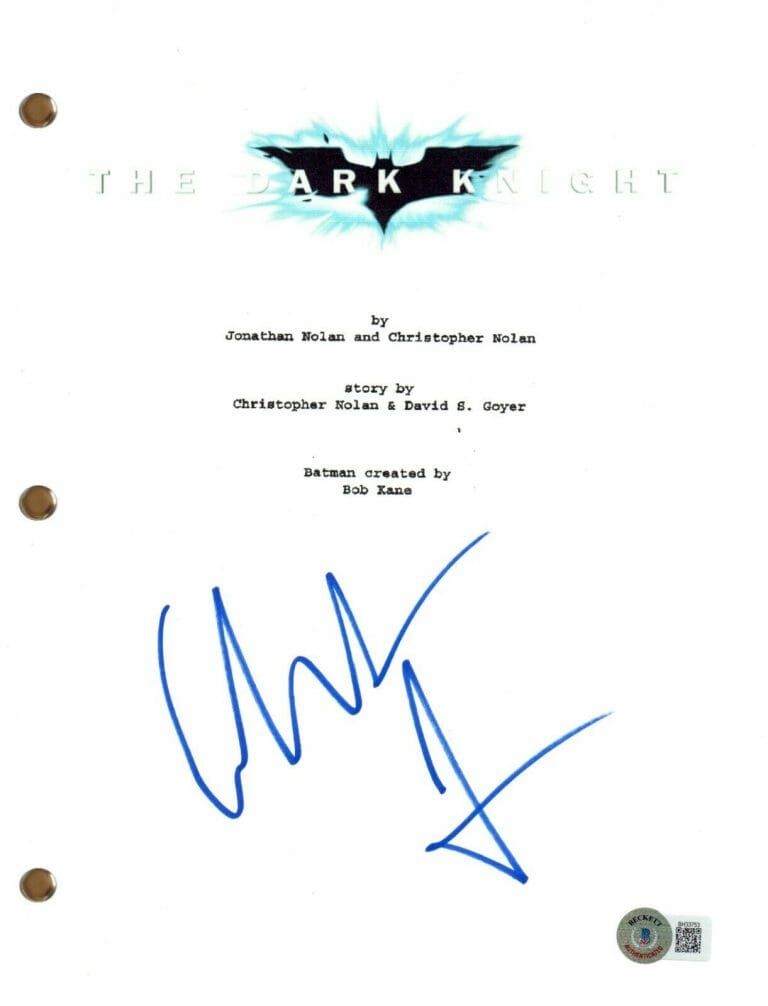 Christian Bale Signed Autograph The Dark Knight Movie Script Batman ...